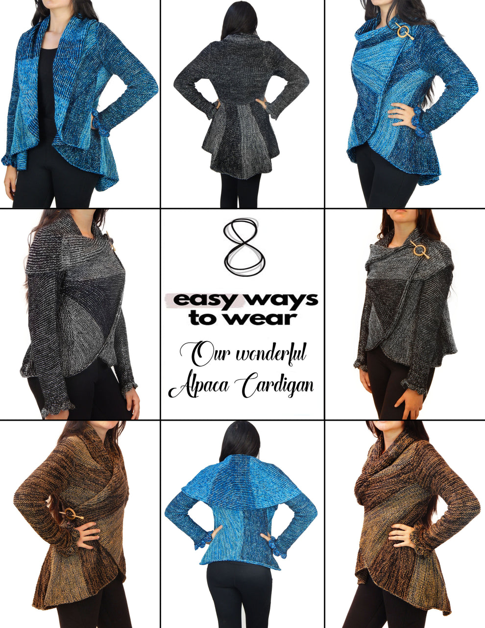 Fine Alpaca Wool Knit Cardigan Tailored Peacoat Elegant Sweater Versat ...